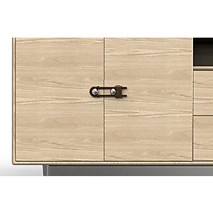 Child Proof Sliding Cabinet Door Code Locks Baby Safety Cupboard Locks Adjustable U Shaped Cabinet Latches for Knob Handle Drawers Closet (4 PCS, Coffee)