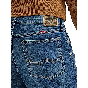 Wrangler Men's Relaxed Fit Boot Cut Jean, Oxford Blue