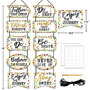 Hohomark Classroom Decoration Banner Motivation Confetti Positive Porch Sign Back to School Positive Sayings Accents for Student Teacher School Classroom Bulletin Board Office Home Nursery Decor