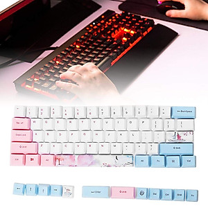 73PCs Keycaps PBT Mechanical Keyboard Accessory Five-Faced Dyed Anime Universal Keycap for Mechanical Keyboard(Three Lives III)