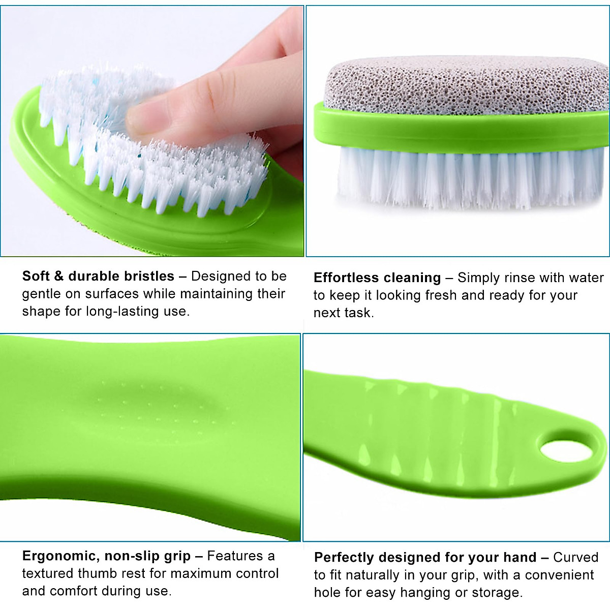 WAFJAMF Foot Stone Brush Exfoliating Brush Shower Foot Srubber with Pumice(1 PCS Green)