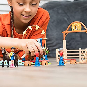 Schleich Farm World Pony Agility Training 41-piece Horse Playset for Kids Ages 3-8 , Brown