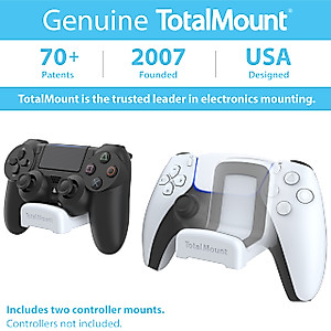 TotalMount Holders for PS5 Controllers – Premium Mounts Will Not Damage Your Wall with Screws or Permanent Adhesive (Wall Stands for PlayStation Controllers – Two Pack)
