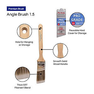 Pro Grade - Paint Brushes - 4 Pack Variety Angle Paint Brushes