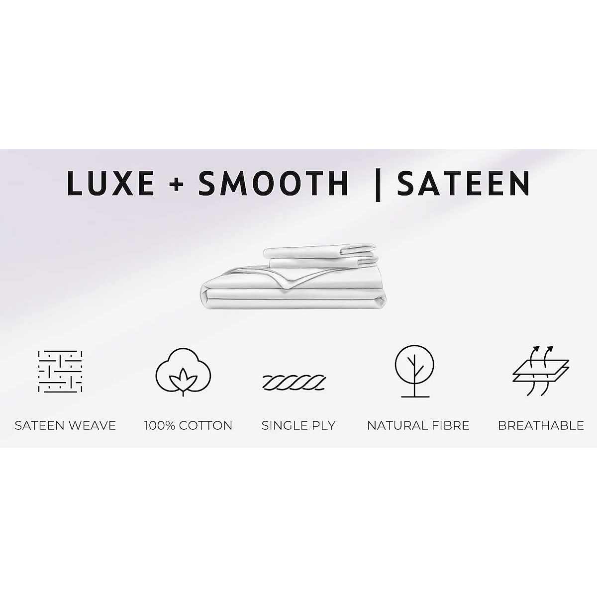 BEDLAM Duvet Cover Set 3pcs 100% Cotton 500 TC Sateen Duvet Cover & 2 Cotton Pillowcases, Grand Hotel Duvet Covers Luxury Duvet Cover Bedding Set (Space Grey, Full/Queen)