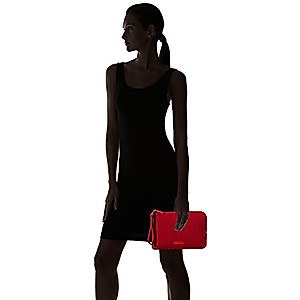 Vera Bradley Women's Microfiber Wristlet With RFID Protection, Cardinal Red, One Size