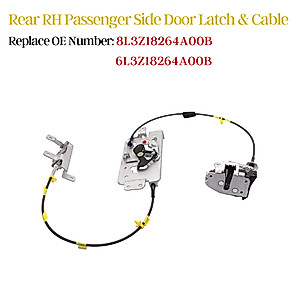 Rear Door Lock Latch with Cable Assembly Left Driver Side for 2004-2008 Ford F-150 Extended Cab Pickup Upper and Lower Locking Latches Assembly 6l3Z18264A01B 8L3Z18264A01B
