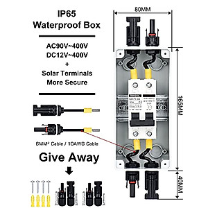 DIHOOL 30 Amp Solar Disconnect Switch, Miniature Circuit Breaker with din Rail Enclosure Outdoor Box for Solar Panels