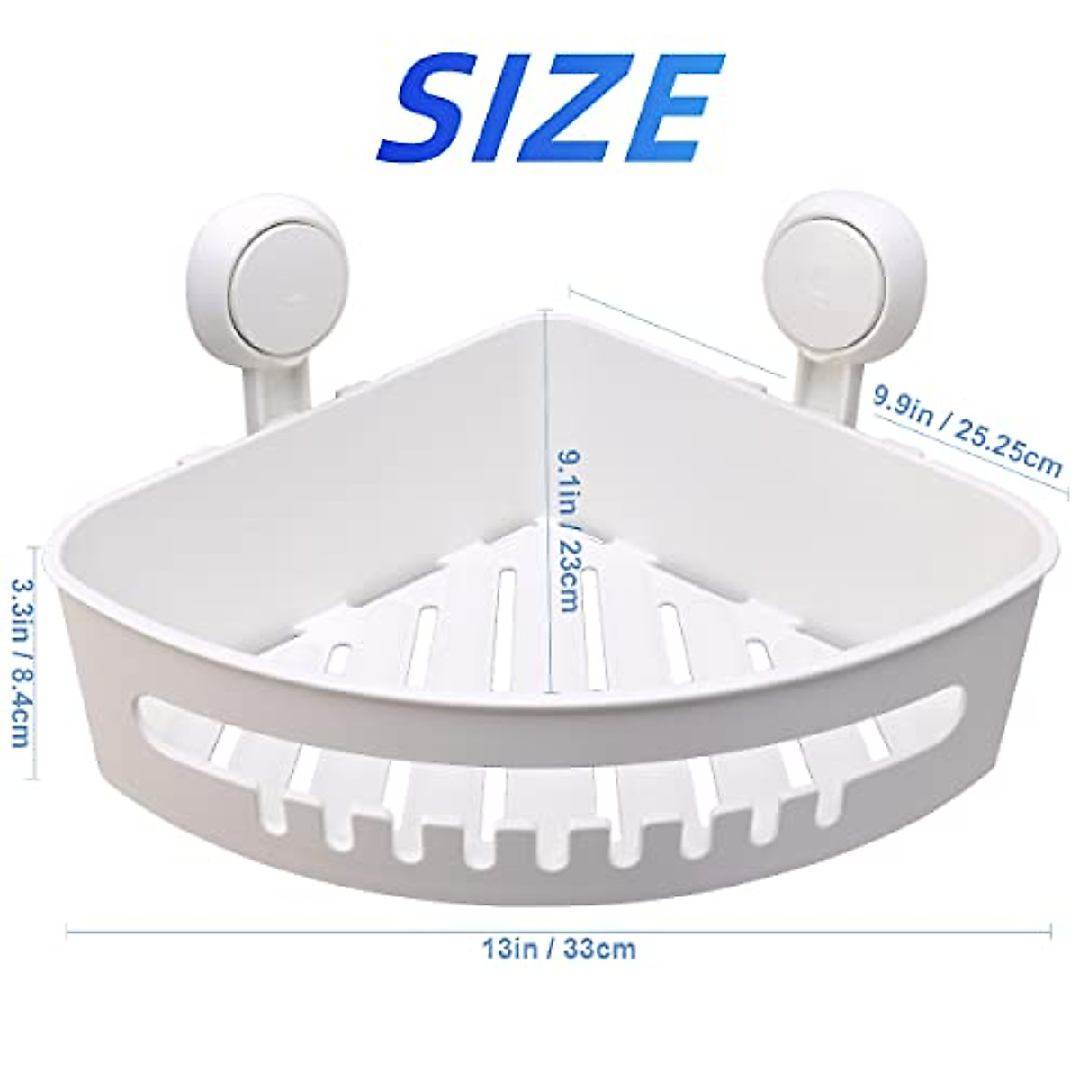 VELMADE Corner Shower Caddy, No Drilling Shower Shelf Kitchen Storage Basket With Hooks, Bathroom Storage Organizer Wall Mounted for Kitchen, Bathroom