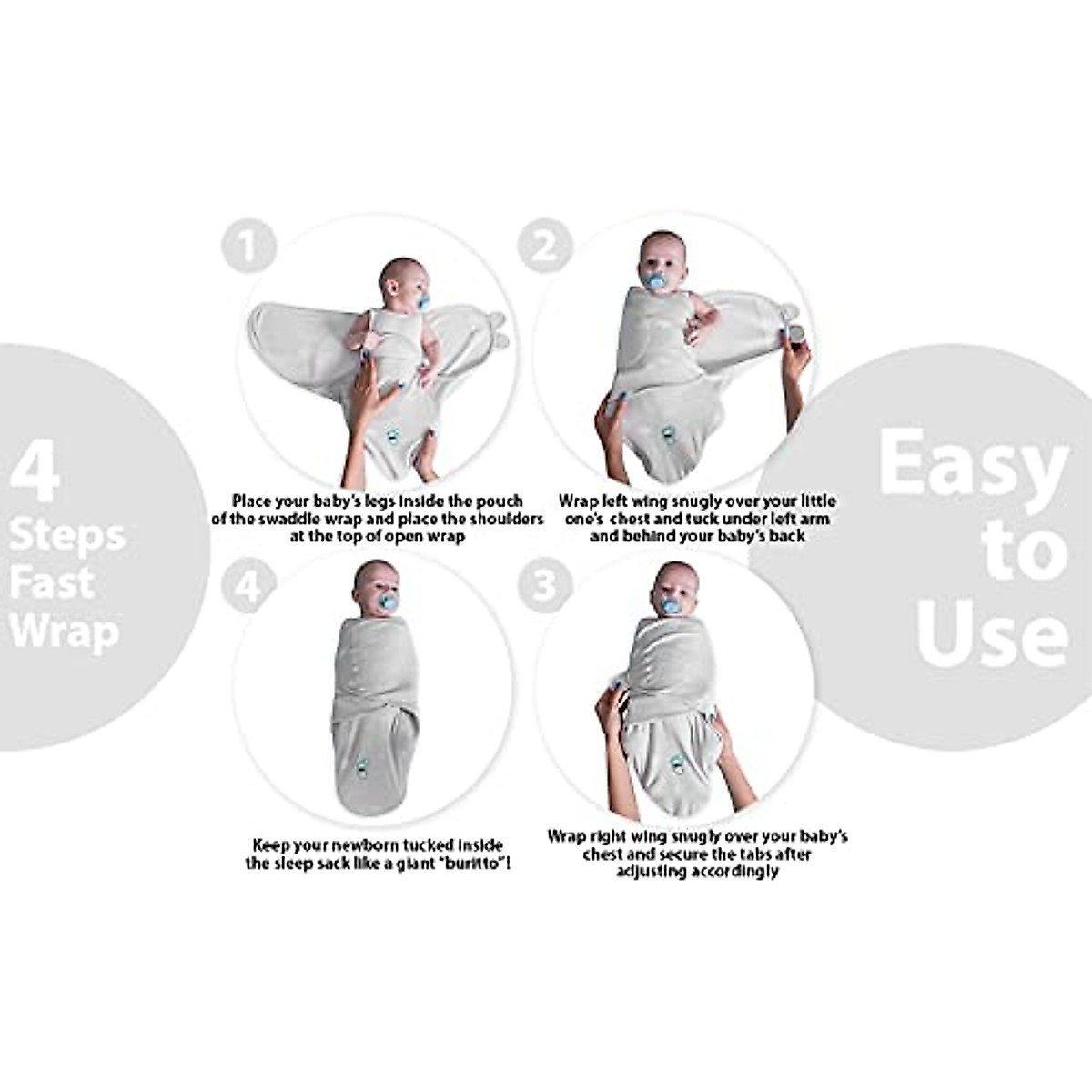 Baby Swaddle Blanket Wrap for Newborn & Infant, 0-3 Months 100% Breathable Cotton Swaddlers Sleep Sack with Adjustable Wings, 3 Pack Swaddling Blankets for Boys and Girls (Cactus)