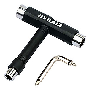 Easy-to-use Black T-Skateboard Tool, for Skateboard Truck, Deck, Bolts, Hardware, Allen Keys (Black T Type)