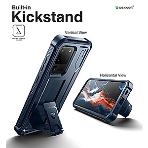 Dexnor Full Body Case for Samsung Galaxy S20 Ultra/6.9 inches, [Built in Screen Protector and Kickstand] Heavy Duty Military Grade Protection Shockproof Protective Cover for Galaxy S20 Ultra,Navy Blue