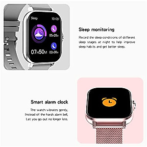 Yanvan Smart Watch for Men Women, Full Touch Screen Waterproof Activity Tracker Watch, Outdoor Sport Watches, Blood Oxygen Heart Rate Sleep Monitor (Silver)