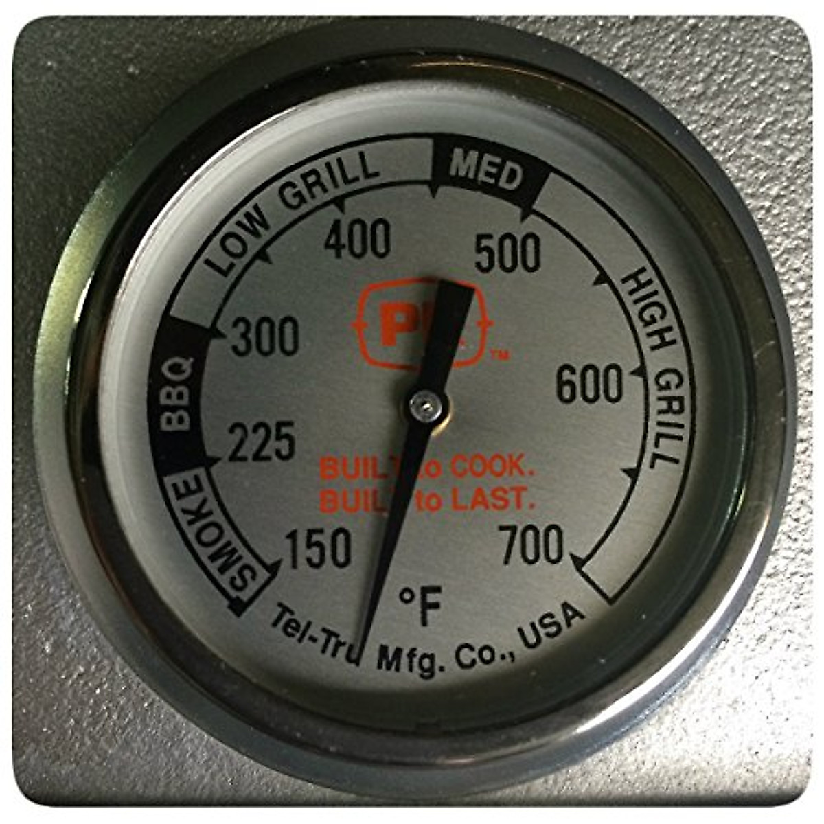 PK Grills Tel-Tru BBQ Grill Thermometer Outdoor Grilling Temperature Gauge Kit, Includes Charcoal/Smoker Thermometer Probe, Wing Nut, and Silver Flashing, PK99085