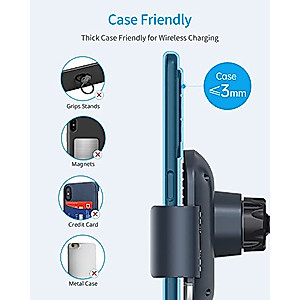 ANPULES Wireless Car Charger for Samsung Galaxy Z Fold 4/3/2, [Dual Coils] Fast Charging Phone Car Mount for Christmas, Auto-Clamping Air Vent Dashboard Car Phone Holder for Galaxy Z Fold/Note