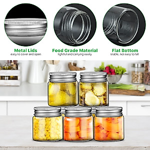 Aemygo 2oz Mini Mason Jars, 15 Pack Wide Mouth Clear Glass Jars with Lids, Labels and Marker Pen, Great Sealing Mason Canning for Food Storage, Spice, Jam, Honey, Jelly