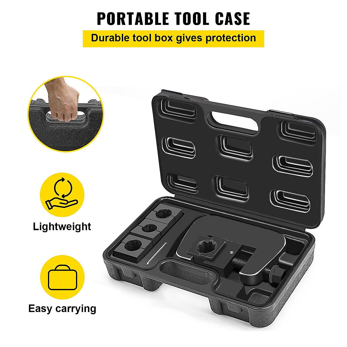 Mophorn 7843B Manual A/C Hose Crimper Kit,Handheld Air Hose Crimper Tool Kit with 4 Dies Whole Set #6#8#10#12,A/C Hose Crimper Repair Tool Kit Die Set,for Crimping Automotive Air Conditioning Pipes