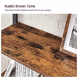 VASAGLE 6-Tier Tall Bookshelf, Large Bookcase with Steel Frame, Deep Book Shelf for Living Room, Home Office, Study, 11.8 x 31.5 x 73.2 Inches, Industrial Style, Rustic Brown and Black ULLS082B01