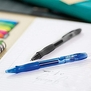 BIC SUPER SMOOTH Gel-ocity gel pens, Bulk Pack Of 24 Ink Pens, 12 Black And 12 Blue Retractable Gel Pens, Medium Point 0.7 mm, 24-count