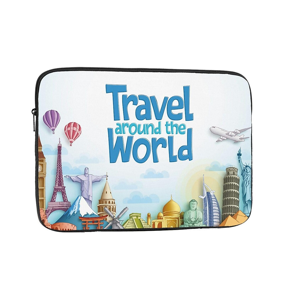 Famous Landmarks 13 inch Portable Laptop Sleeve Compatible with MacBook Air Notebook Computer Case for Men Women College School Students