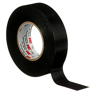 3M Temflex Vinyl Electrical Tape 175, Flame Retardant, Pressure-Sensitive Adhesive, Electrical and Mechanical Protection, Black, 7 mil, 3/4 in x 60 ft, 10 Rolls