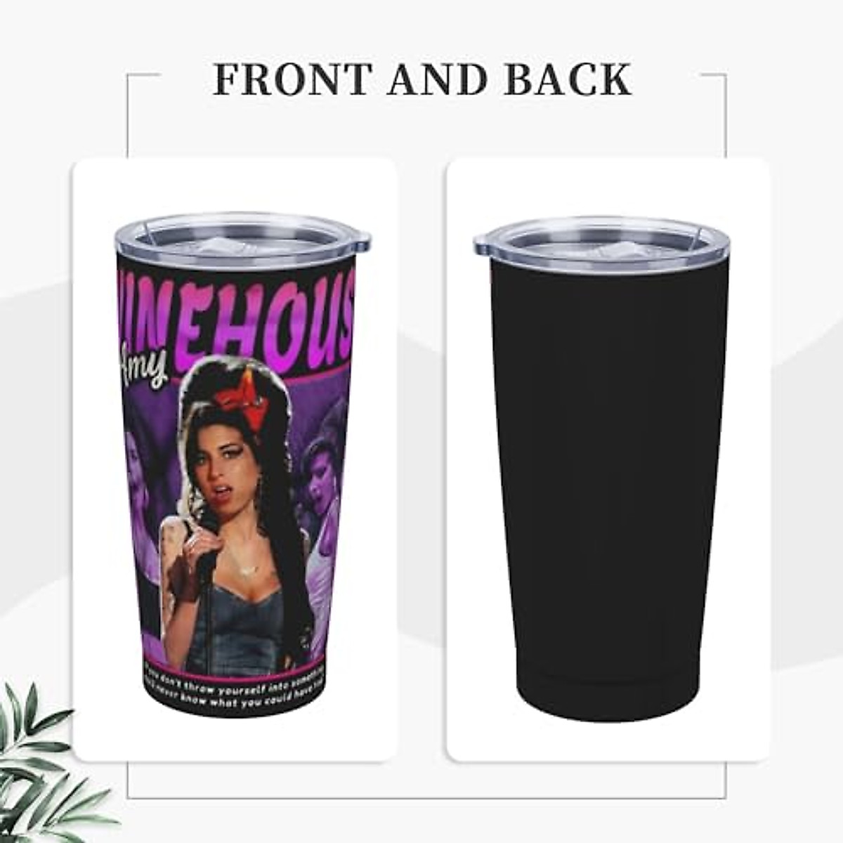 LAZHANG Amy Music Winehouse Stainless Steel Insulated Car Sippy Cup With Lid Travel Mug for Cold Hot 20 oz