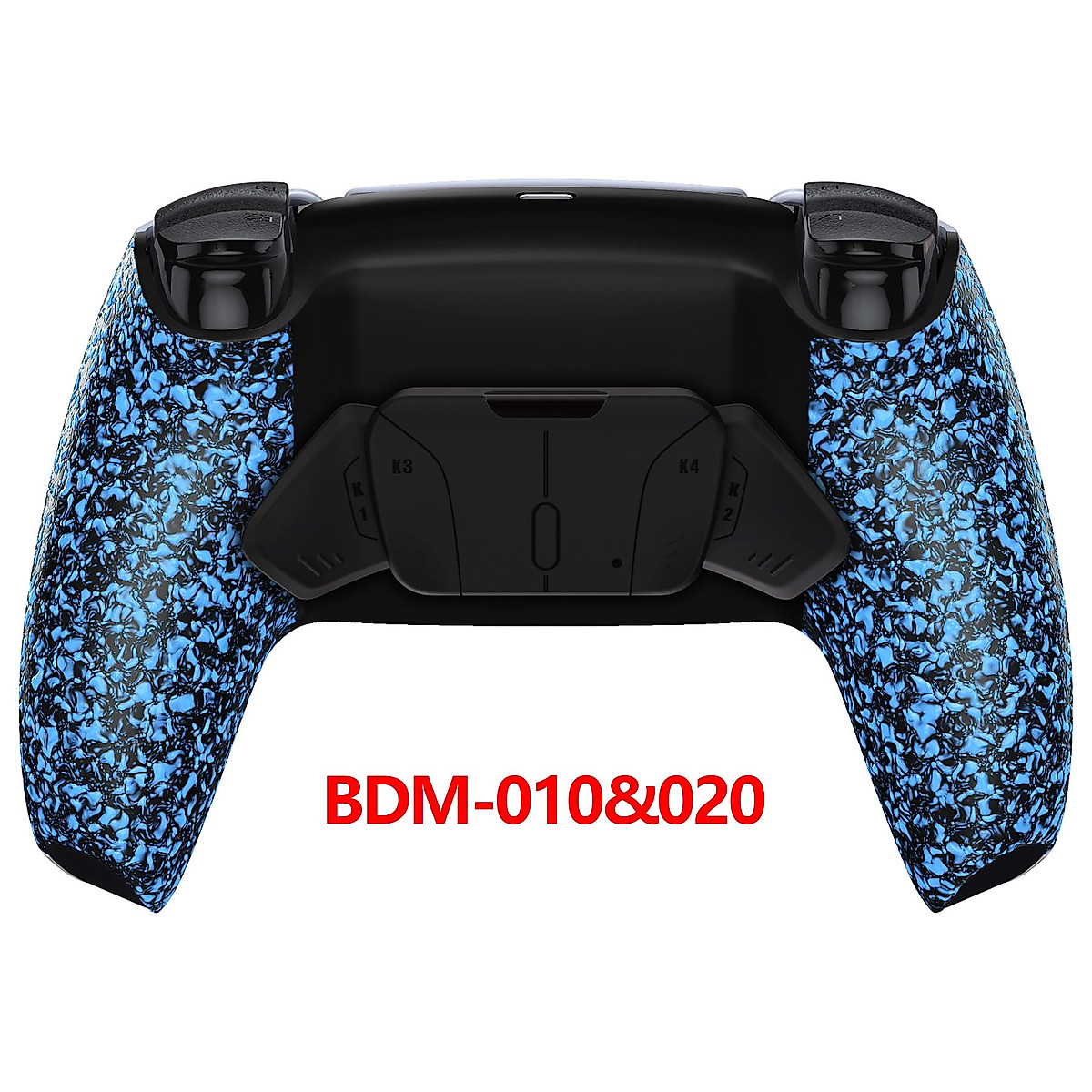 eXtremeRate Textured Blue Programable RISE4 Remap Kit for PS5 Controller BDM 010 & BDM 020, Upgrade Board & Redesigned Back Shell & 4 Back Buttons for PS5 Controller - Controller NOT Included