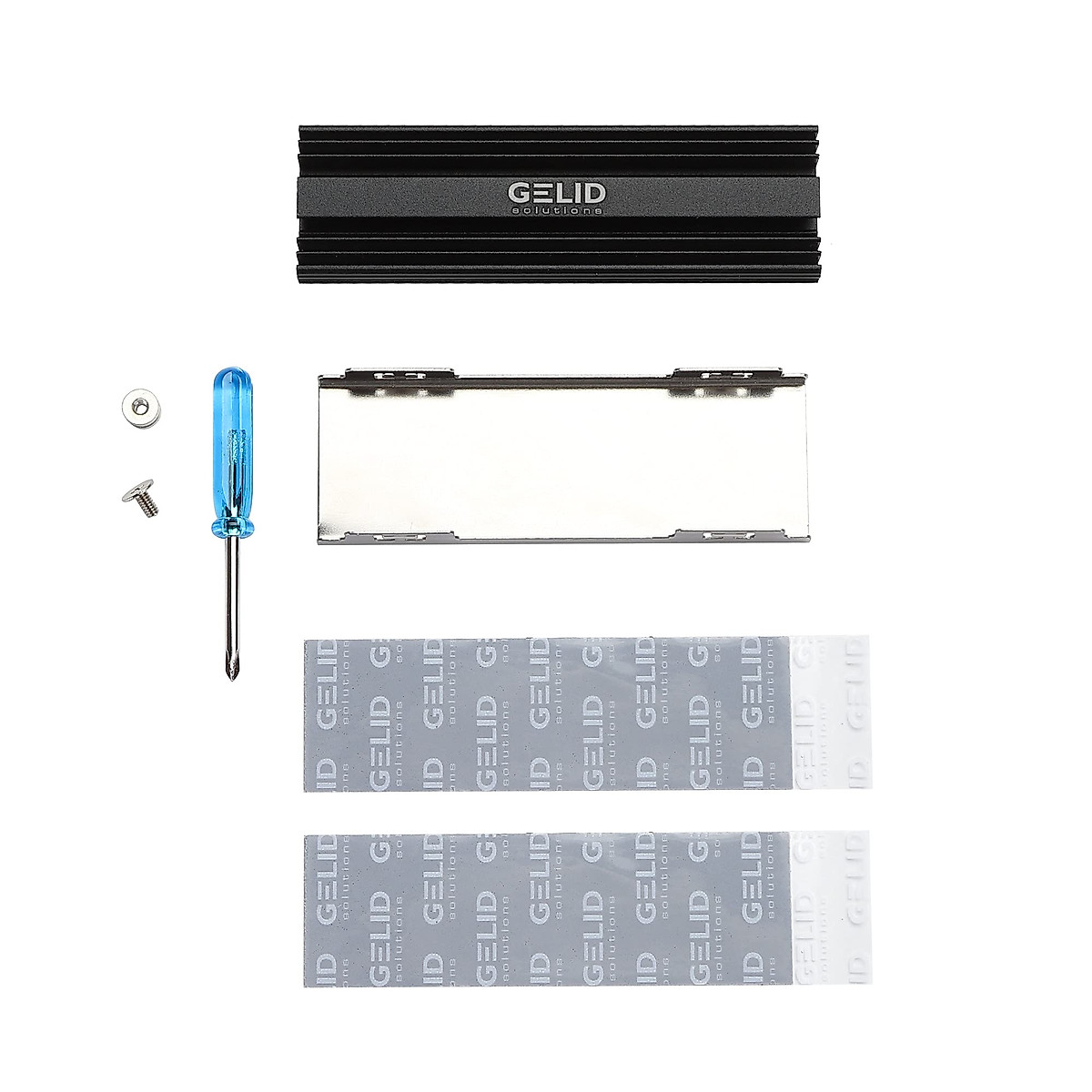 Gelid Solutions Icecap M.2–SSD Cooler with Thermal Throttling–M.2 2280 SSD Compatible–Aluminum Heatsink-Thermal Pad Included-72x23x10-Silver