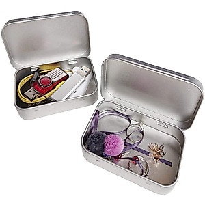 30 Pcs Metal Hinged Tin Box Container Mini Portable Small Storage Container Kit with Lid for Home Storage 3.7x2.3x0.8 inch.