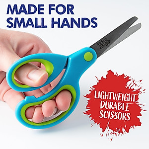 Idiy Kid's Scissors Class Value pack Value (25pc) - 5" Soft Grip Blunt Tip Safety Easy Cut Scissors-Elementary Projects, Summer Camps, Class Arts & Crafts Back to School Supplies for Children, Teacher