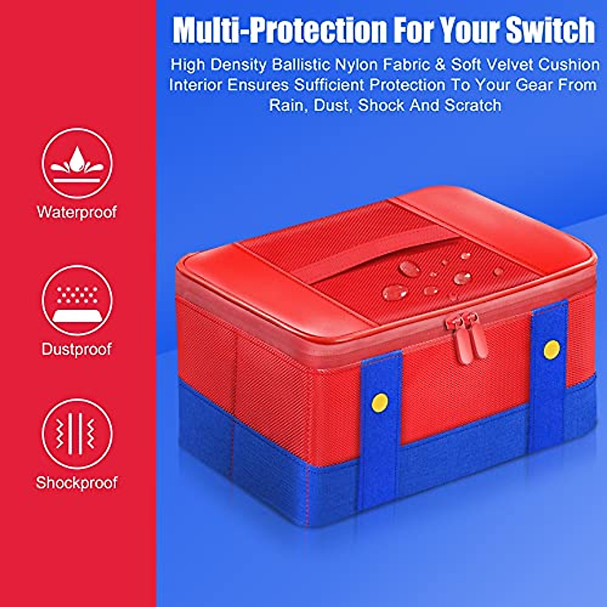 Larstylee Switch Carry Case, Storage Carrying Case Compatible With Nintendo Switch/Switch OLED Soft Shell Protective Travel Case for Switch Console Pro Controller & Accessories