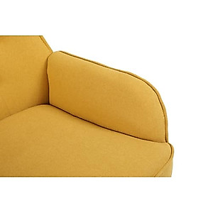 Ochangqi Modern Mid Century Velvet Sherpa Armchair, Accent Chair for Living Room Bedroom and Office, Easy Assembly, Comfy and Stylish Sofa Chair (Yellow)