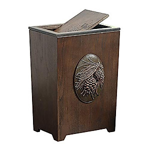 TKFDC Wooden Trash Can, Simple Creative Japanese Style Trash Can Home Living Room Bedroom Office Storage Bucket Trash Can