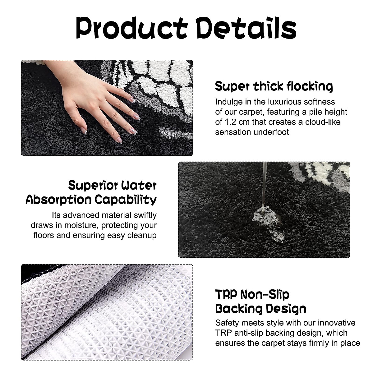 HYPEECE Angry 8 Ball Rug, 32" Cool Rugs 8 Ball Hypebeast Rug, Black Round Rug for Bedroom, Flocking Soft Aesthetic Rug for Living Room Decor, Y2k Rug, Hypebeast Room Decor (32"x32")