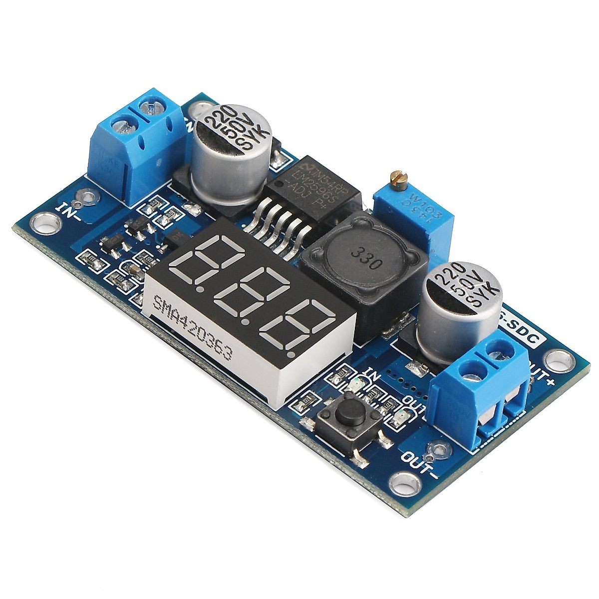 24v to 12v Step Down Converter, DROK LM2596 Analog Control Buck Transformer DC-DC Voltage Reducer Regulator Module 36V 24V 12V to 5V 2A Power Inverter Volt Stabilizer with Red LED Display Voltmeter
