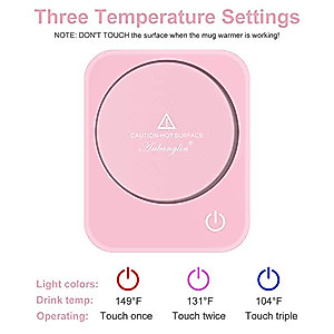 Smart Mug Warmer, ANBANGLIN Coffee Mug Warmer for Desk with Auto Shut Off, Coffee Cup Warmer for Coffee Milk Tea, Candle Warmer (Pink-NO Mug)