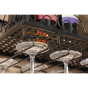 Wine Racks Metal Wine Rack/European Retro Wrought Iron Wine Rack Hanging Hanging Wine Cabinet/Wine Glass Rack Bar Wall Racks (Color : 2, Size : 120 * 25 * 16cm)