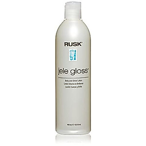 RUSK Designer Collection Jele Gloss Body and Shine Lotion, 13.5 Oz, Light-Hold Styling Lotion that Refines, Shines, and Gives Body to Hair, Adds Hold, Control, and Sheen