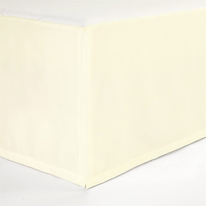 Lush Decor Printed Linen Textured Solid Crib Skirt, 52" x 28", Ivory