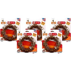 Nylabone 5 Pack of Power Chew Textured Ring Dog Toys, Souper, Flavor Medley, for Extreme Chewers Up to 50 Pounds