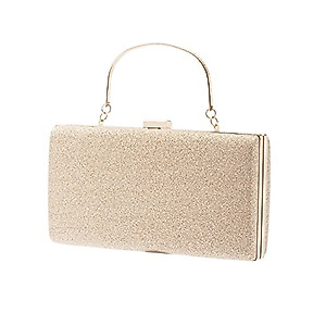 Women Elegant Clutch Purses Vegan Leather Crossbody Evening Bags with Chain Strap for Date Night Out Wedding Party Prom, Champagne