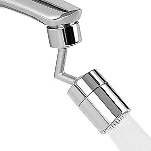 720 Degree Faucet Extender 720° Swivel Sink Female Faucet Aerator with Male Adapter, Faucet Sprayer Attachment Can be Used as Eyewash Station, 55/64”-27UNS Female Swivel Faucet Aerator