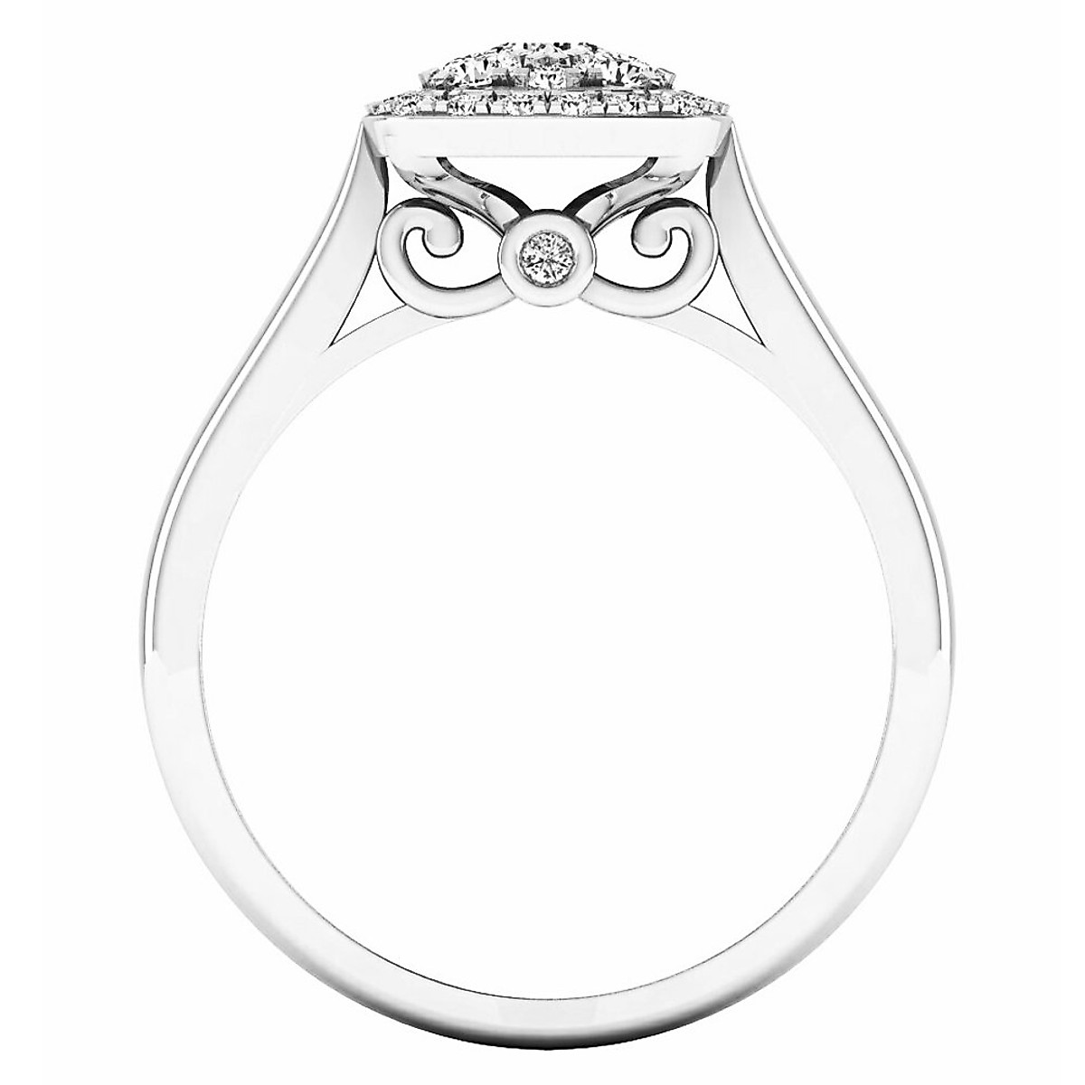 Dazzlingrock Collection 0.50 Carat (ctw) 14K White Diamond Ladies Cluster Engagement Ring 1/2 CT, White Gold, Size 6