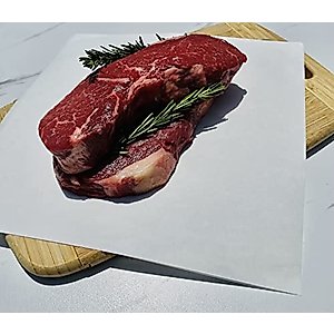 White Butcher Paper 100 Precut Square Sheets for Wrapping Meat, Fish, Poultry (White, 12x12)