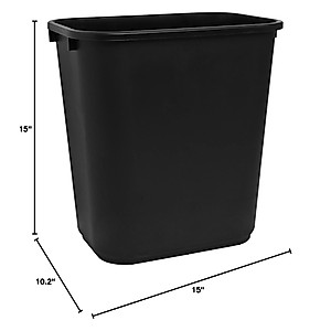 Sparco Rectangular 7 Gal. Black Wastebasket (SPR02160)