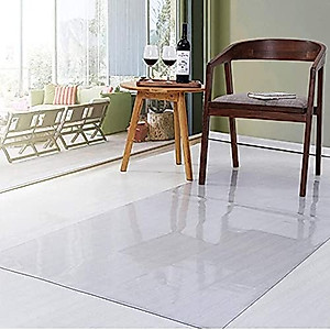Clear PVC Desk Chair Mat 1.5mm Clear PVC Floor Protector Mat,Transparent Non-Slip Office Chair Mat,Plastic Vinyl Floor Runner Protector Waterproof Dustproof,60/80/90/100/120/140cm wide for Office & Ho