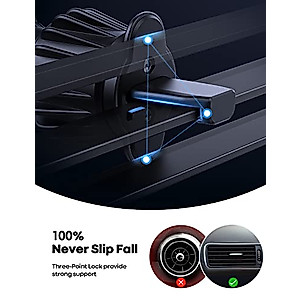 Magnetic Phone Holder for Car Vent - [6 Upgraded Magnet, 22.7% Stronger] Lamicall Car Magnetic Phone Mount with [Longer Hook] Fit More Vent, iPhone Car Mount Stand Cradle Clip Grip Fit All Cell Phones