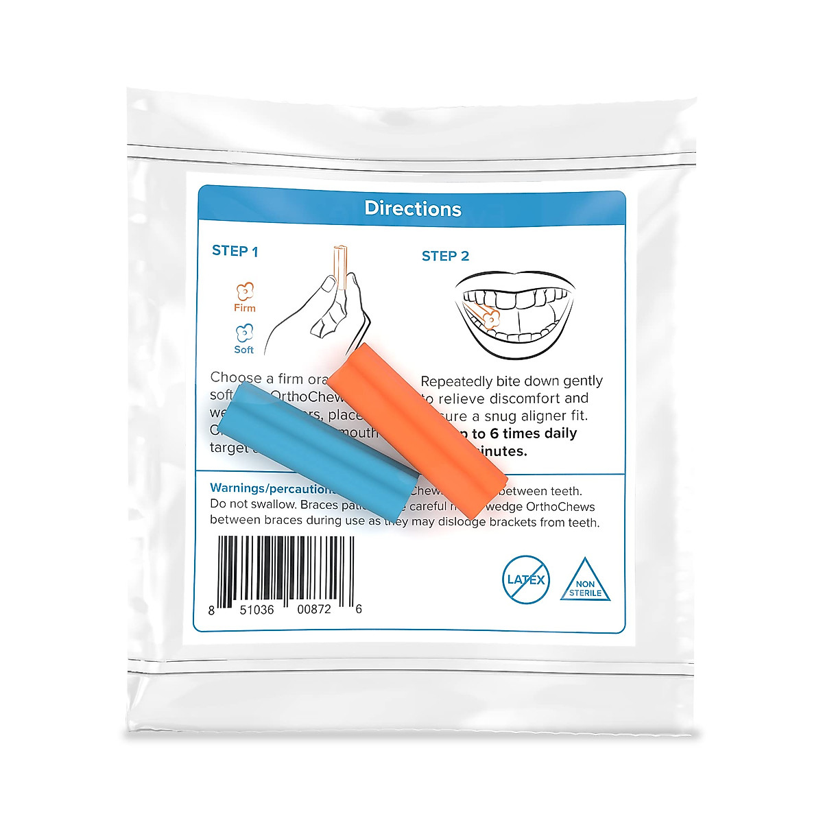 EverSmile OrthoChews Medical Grade Silicone Chew with Comfort Bite Technology | Dental Aligner Seater, Chewies for Invisalign, Clear or Metal Braces | Help to Seat Your Aligner Trays (2 Pack)