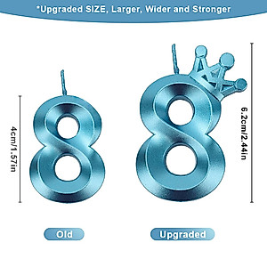 18th Birthday Candles, 18 Candles for 18th Birthday, Blue Number Candles 18th Happy Birthday Decorations,3D Crown Number 18 Candle for Cake, 18th Cake Topper Wedding Anniversary Celebration Parties