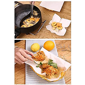 Oil-Absorbing Paper For Fried Food and Tempura,Extra Thick,50 Sheet Pack,19.7cm x 21.8cm